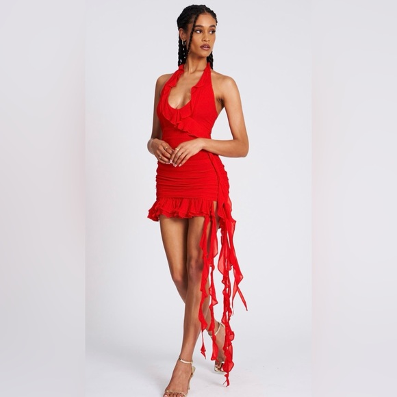 Dresses | Nadine Red Ruffle Mini Dress | Poshmark